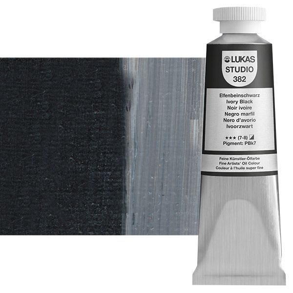 LUKAS Studio Oil Color - Ivory Black, 37ml tube | Jerry's Artarama