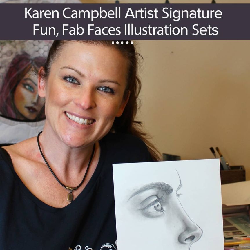 Karen Campbell Signature Fun Fab Faces Illustration Sets | Jerry's Artarama
