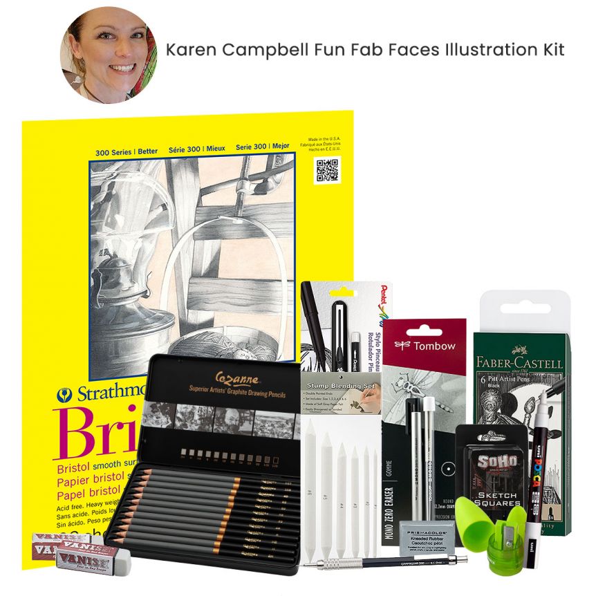 Karen Campbell Fun Fab Faces Illustration Kit | Jerry's Artarama