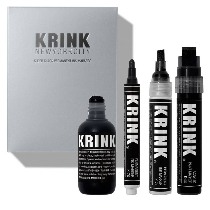 Krink Permanent Alcohol Ink Marker Box Set of 4 Super Black | Jerry's ...