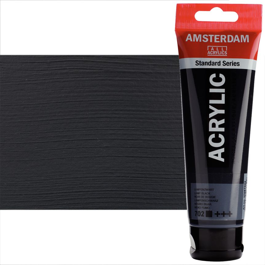 Amsterdam Standard Acrylic - Lamp Black, 120ml | Jerry's Artarama