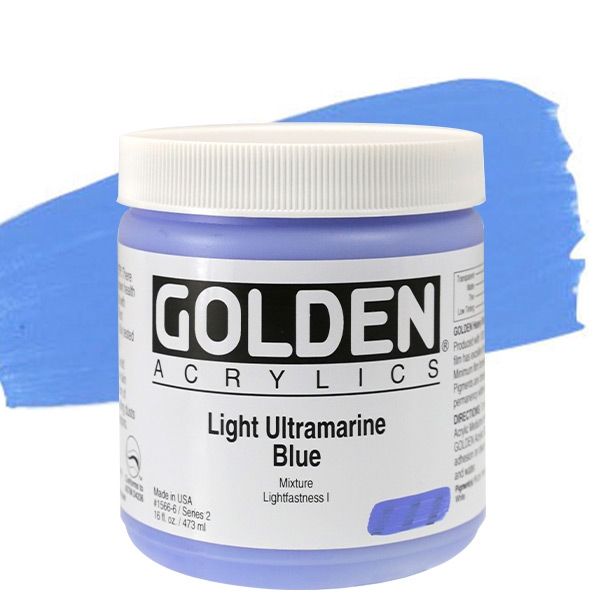 GOLDEN Heavy Body Acrylics - Light Ultramarine Blue, 16oz Jar | Jerry's ...