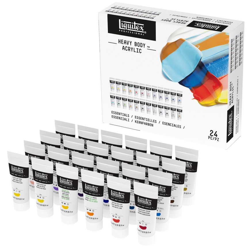 Liquitex Heavy Body Acrylics Essentials Set of 24, 22ml Colors | Jerry ...