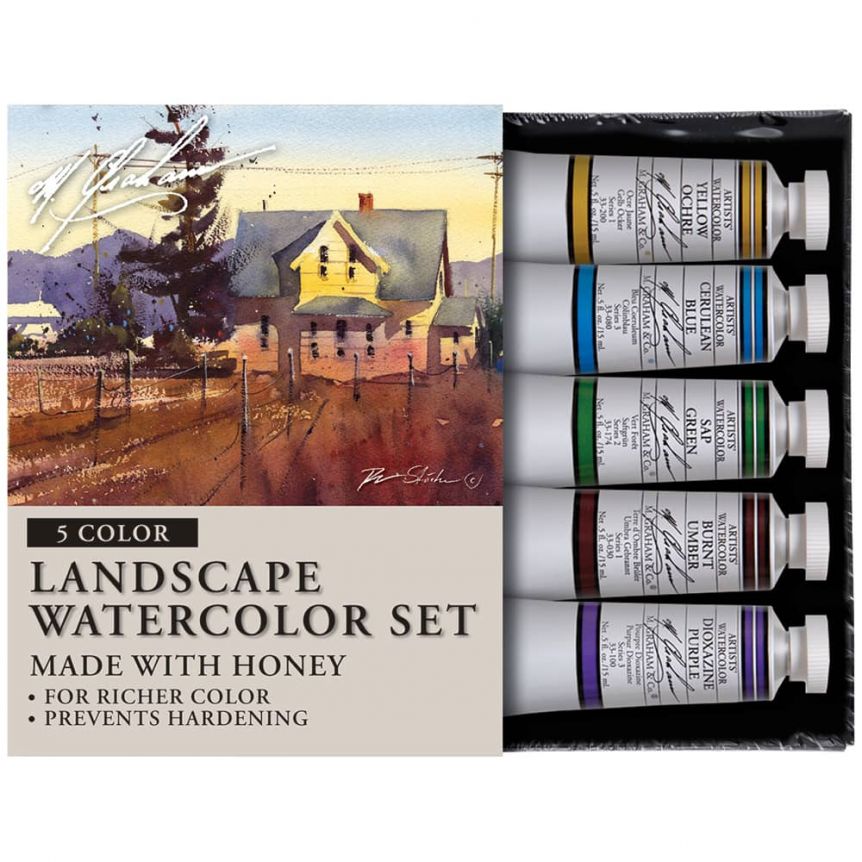 M. Graham Watercolor Landscape Set of 5, 15ml Colors | Jerry's Artarama