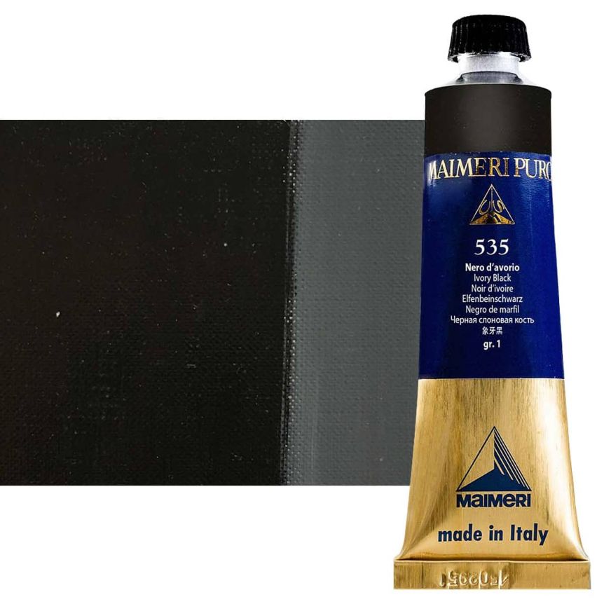 Ivory Black 40ml Maimeri Puro Oil Color | Jerry's Artarama