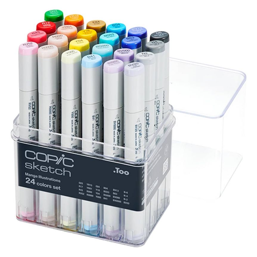 Copic Marker Sketch Dual Nib Set of 24 Manga Colors | Jerry's Artarama