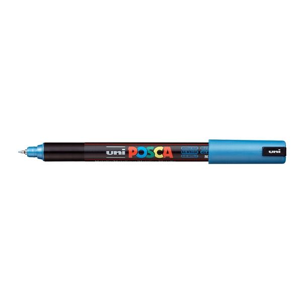 POSCA Acrylic Paint Marker - Metallic Blue, Ultra-Fine Tip (0.7 mm ...