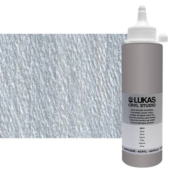 LUKAS CRYL Studio Acrylic - Metallic Silver, 250ml Bottle | Jerry's ...