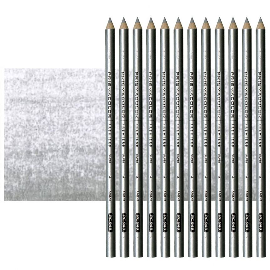 Prismacolor Premier Colored Pencil PC949 Metallic Silver (Set of 12 ...
