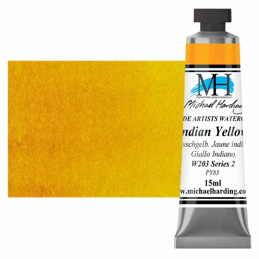 Michael Harding Watercolor - Indian Yellow, 15ml Tube | Jerry's Artarama