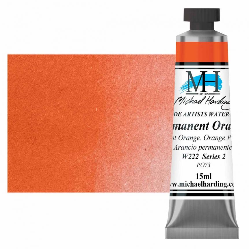 Michael Harding Watercolor - Permanent Orange, 15ml Tube | Jerry's Artarama