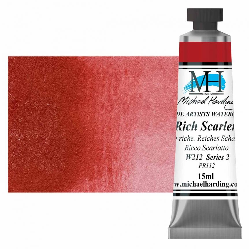 Michael Harding Watercolour - Rich Scarlet, 15ml Tube | Jerry's Artarama