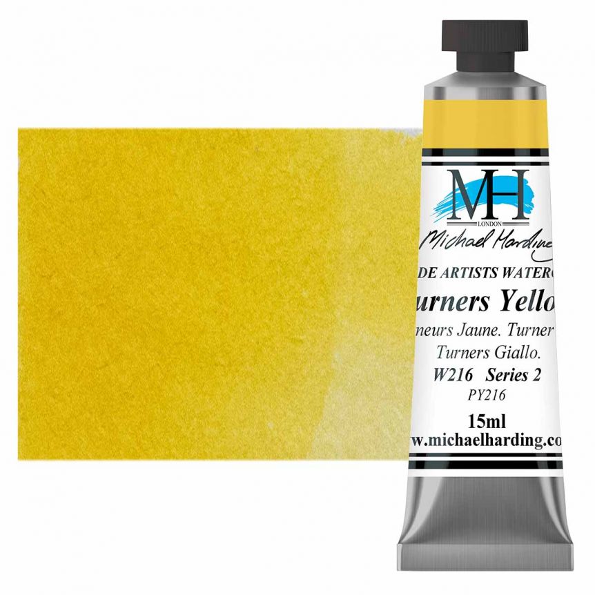 Michael Harding Watercolor - Turners Yellow, 15ml Tube | Jerry's Artarama