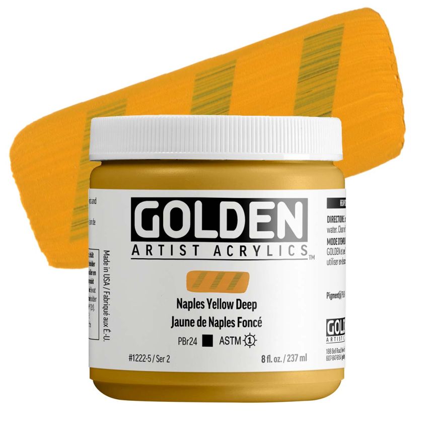 Golden Heavy Body Acrylic - Naples Yellow Deep, 8 oz Tube | Jerry's ...