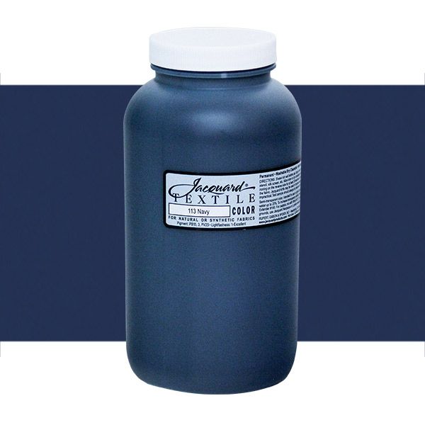 Jacquard Permanent Textile Color Quart Jar - Navy Blue | Jerry's Artarama