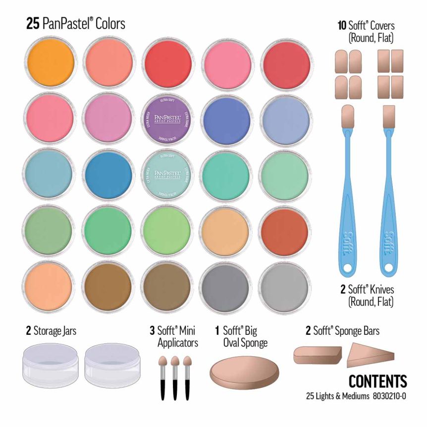 PanPastel® Artists' Pastels - Light and Medium Color Set of 25 | Jerry ...