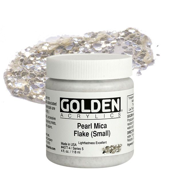 GOLDEN Heavy Body Acrylics - Pearl Mica Flake, 4oz Jar | Jerry's Artarama