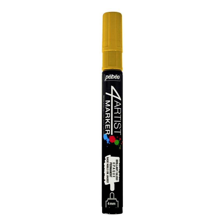 Pebeo 4Artist Oil-Based Artist Paint Marker Gold Broad Bullet Nib 4 mm ...