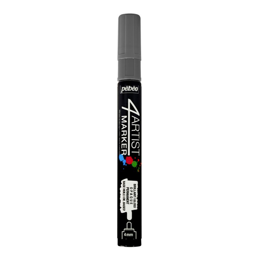 Pebeo 4Artist Oil-Based Artist Paint Marker Grey Broad Bullet Nib 4 mm ...