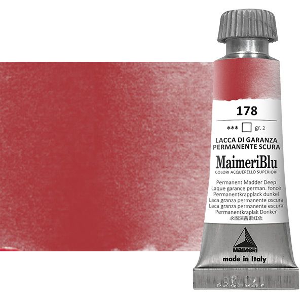 MaimeriBlu Watercolor - Permanent Madder Deep, 12ml | Jerry's Artarama