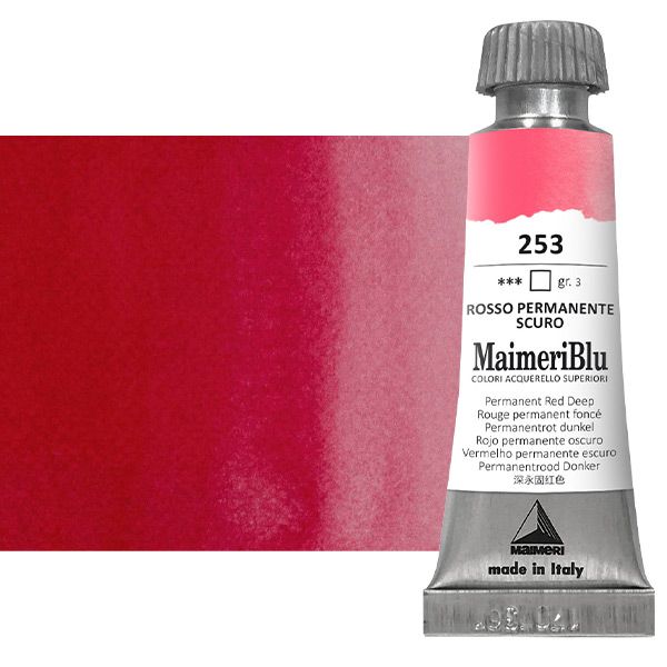 MaimeriBlu Watercolor - Permanent Red Deep, 12ml | Jerry's Artarama