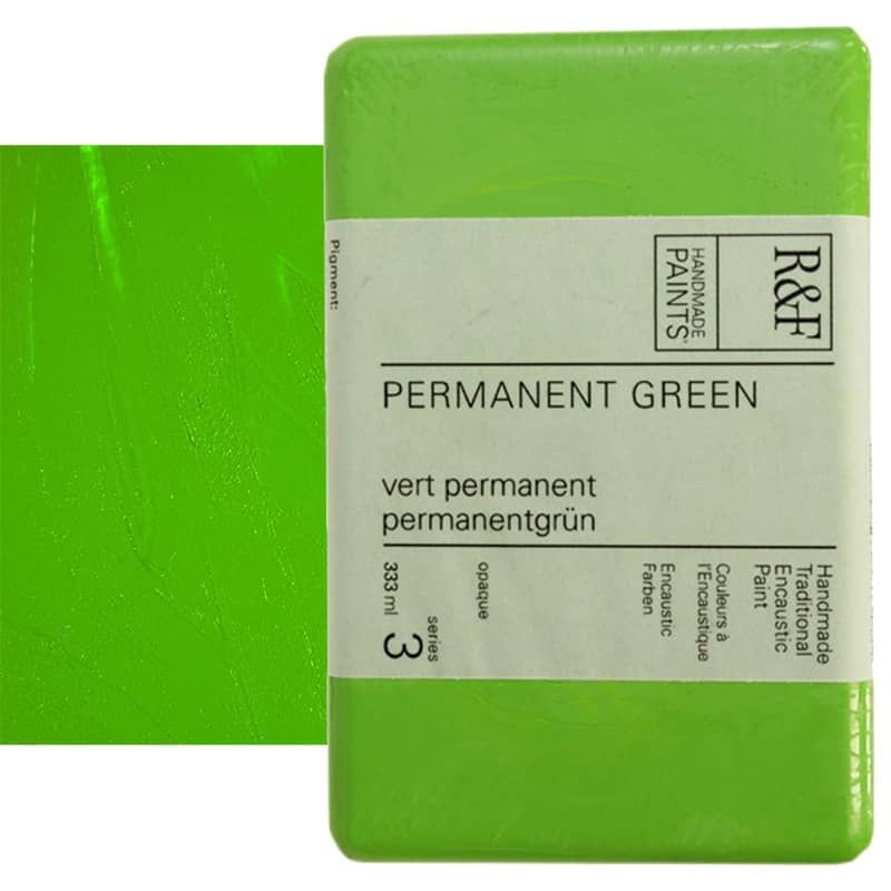 R&F Encaustic Handmade Paint 333 ml Block - Permanent Green | Jerry's ...