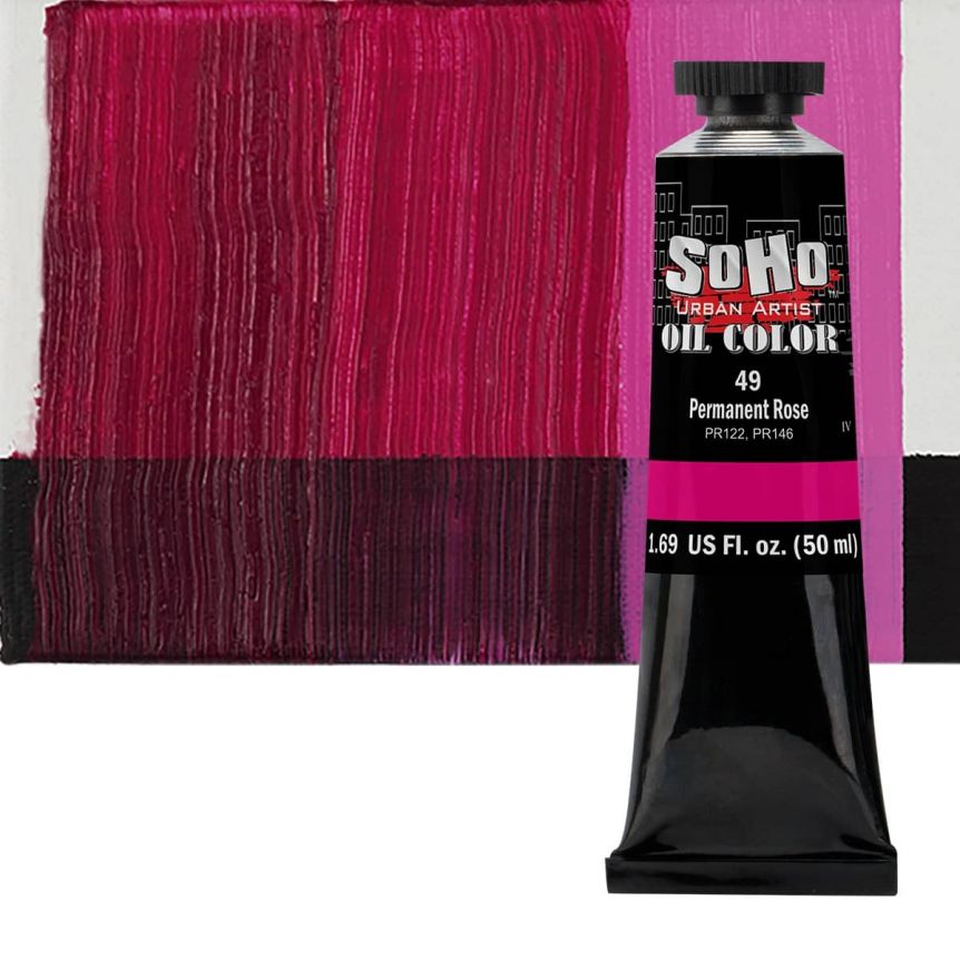 Soho Artist Oil Color Permanent Rose, 50ml Tube | Jerry's Artarama