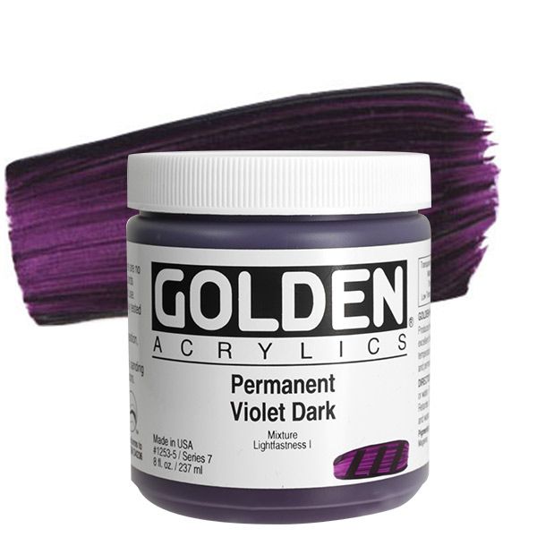 GOLDEN Heavy Body Acrylics - Permanent Violet Dark, 8oz Jar | Jerry's Artarama