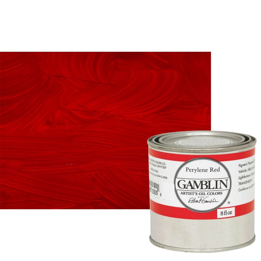 Gamblin Artists Oil - Perylene Red, 8oz Can | Jerry's Artarama