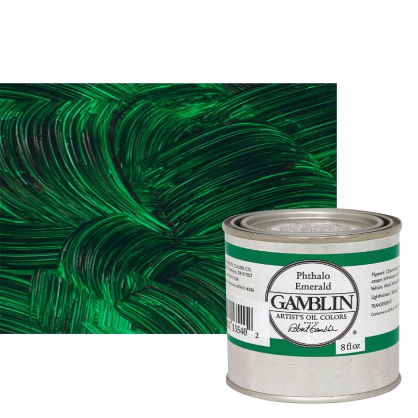 Gamblin Artists Oil - Phthalo Emerald, 8oz Can | Jerry's Artarama