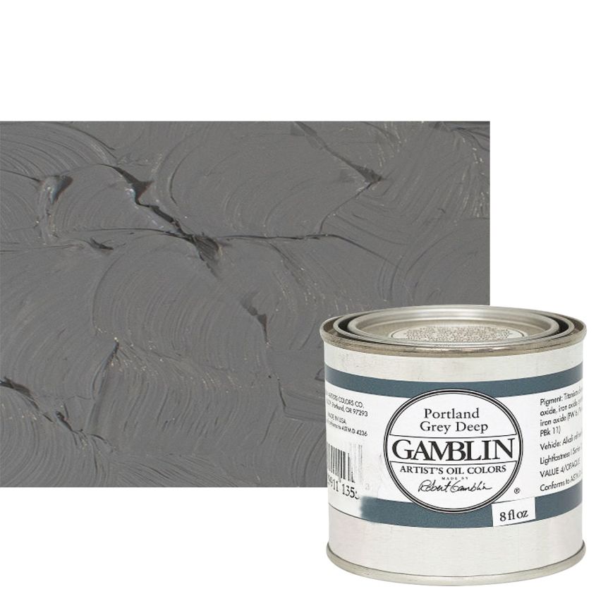 Gamblin Artists Oil - Portland Grey Deep, 8oz Can | Jerry's Artarama