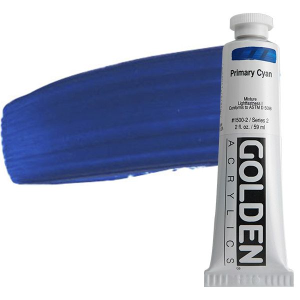 GOLDEN Heavy Body Acrylics - Primary Cyan, 2oz Tube | Jerry's Artarama