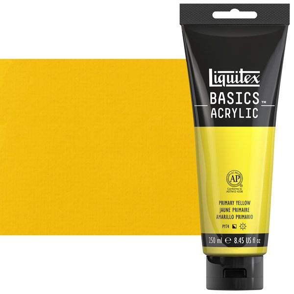 Liquitex Basics Acrylic Paint - Primary Yellow, 250ml | Jerry's Artarama