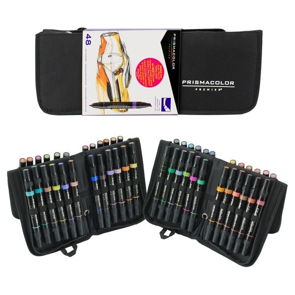 Prismacolor Premier Double-Ended Art Markers Travel Set Assorted Colors ...