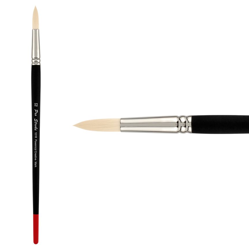 Pro-Stroke Powercryl Acrylic Synthetic Brush, Round #12 | Jerry's Artarama