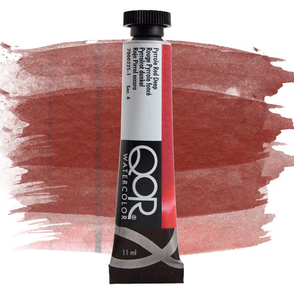 QoR Watercolor Paint - Pyrrole Red Deep, 11ml Tube | Jerry's Artarama