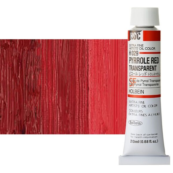 Holbein Artist Oil 20ml Tube Pyrrole Red Transparent | Jerry's Artarama