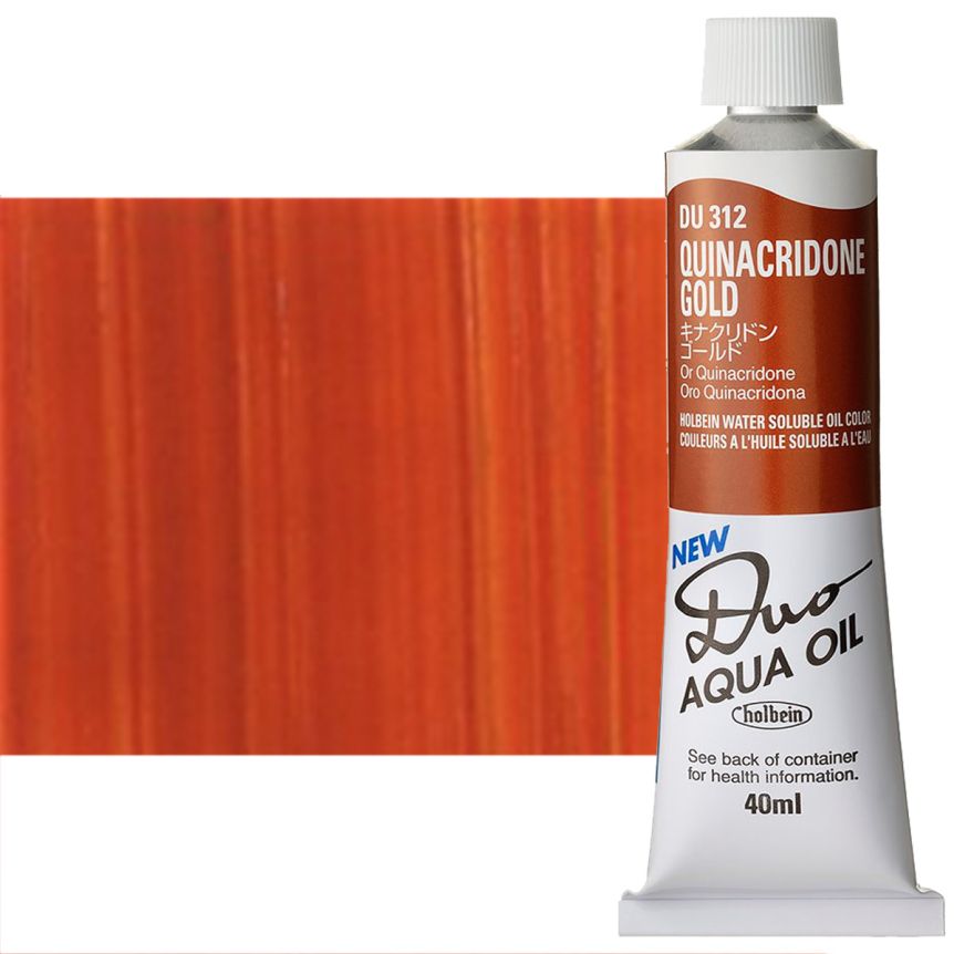 Holbein Duo Aqua Water-Soluble Oil Color 40 ml Tube - Quinacridone Gold ...