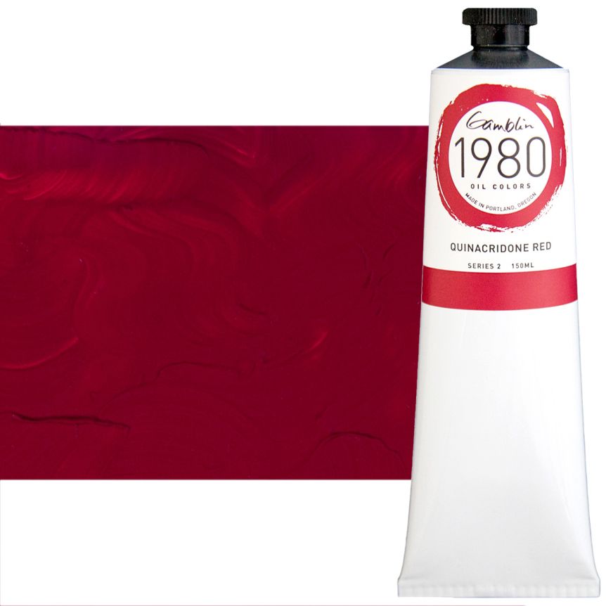 Gamblin 1980 Oil Colors - Quinacridone Red, 150ml Tube | Jerry's Artarama