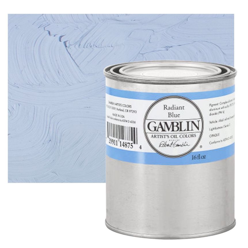 Gamblin Artists Oil - Radiant Blue, 16oz Can | Jerry's Artarama