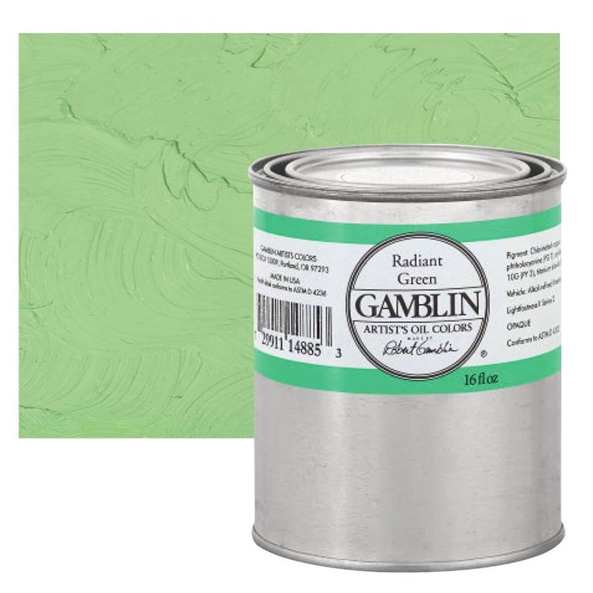 Gamblin Artists Oil - Radiant Green, 16oz Can | Jerry's Artarama