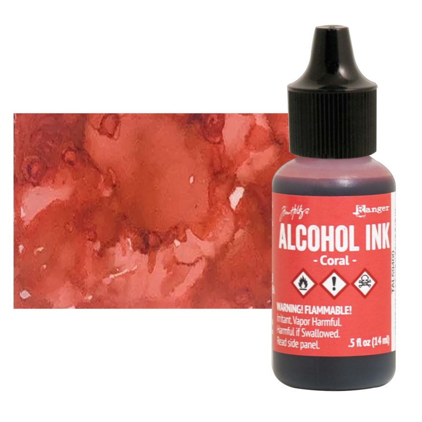 Tim Holtz Alcohol Ink - Coral, 1/2oz Bottle | Jerry's Artarama