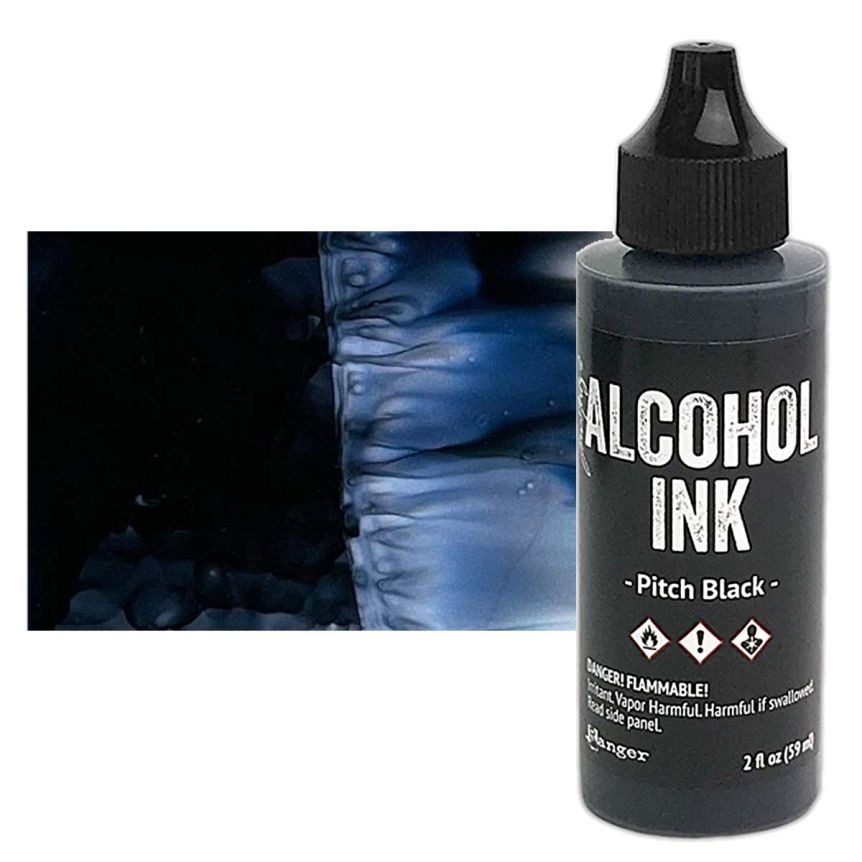 Tim Holtz Alcohol Ink - Pitch Black, 2oz Bottle | Jerry's Artarama