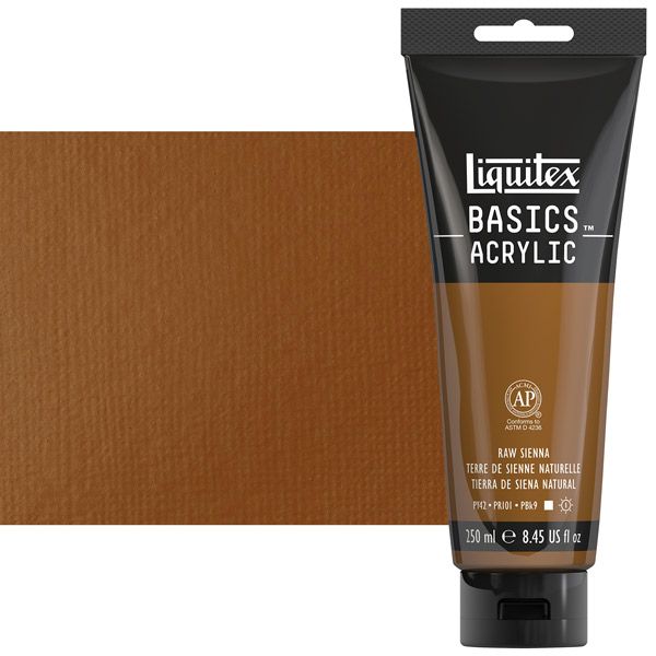 Liquitex Basics Acrylic Paint - Raw Sienna, 250ml Tube | Jerry's Artarama