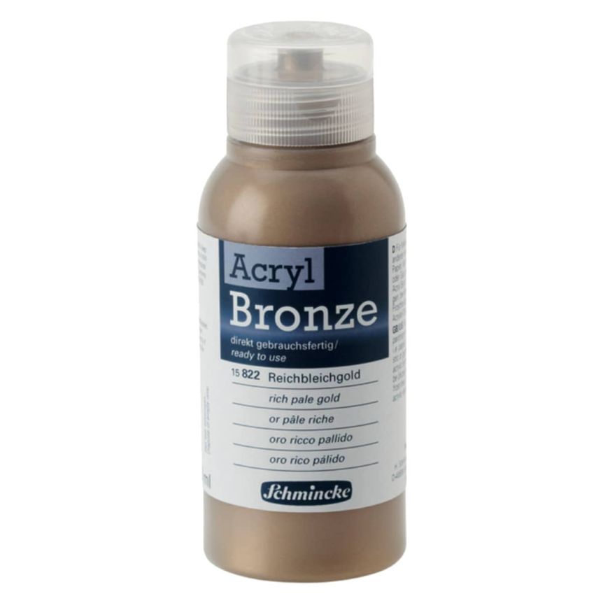 Schmincke Acrylic Bronzes Rich Pale Gold 150 ml | Jerry's Artarama