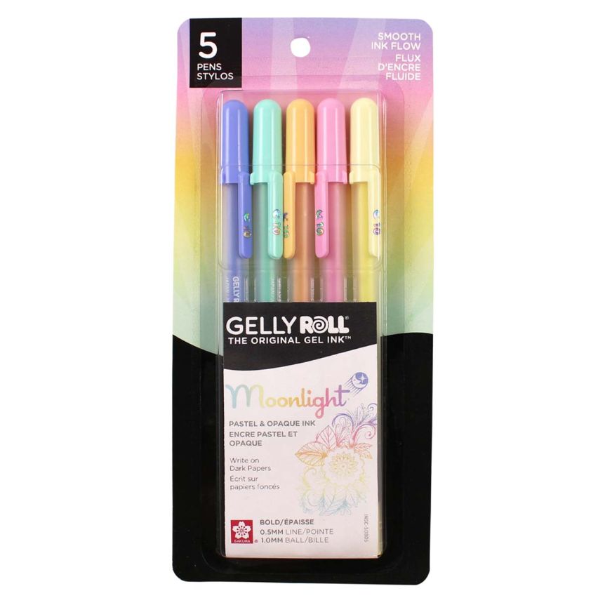 Sakura Gelly Roll Pen Moonlight - Bold Point Set of 5, Pastel Colors ...