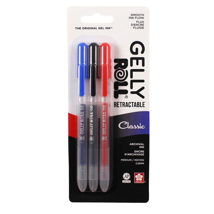 Gelly Roll Retractable Pen Set of 3, Classic Colors | Jerry's Artarama