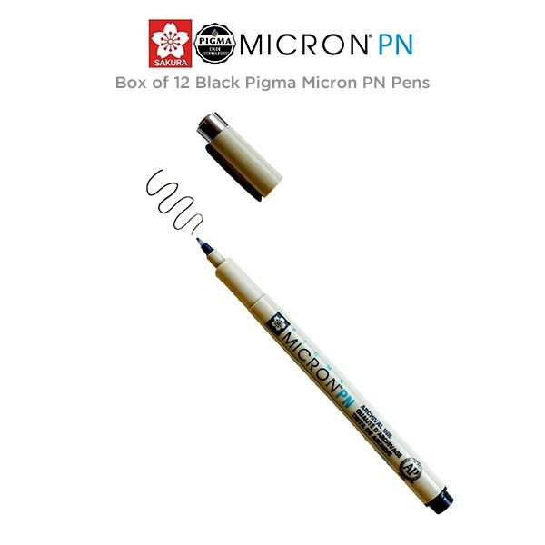 Sakura Micron Plastic Nib Black Pens Box of 12 | Jerry's Artarama