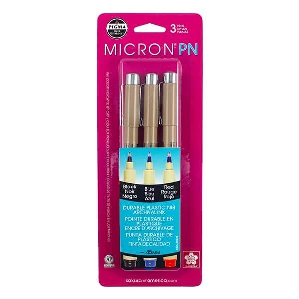 Sakura Micron Plastic Nib Pen Set of 3 Assorted Colors | Jerry's Artarama