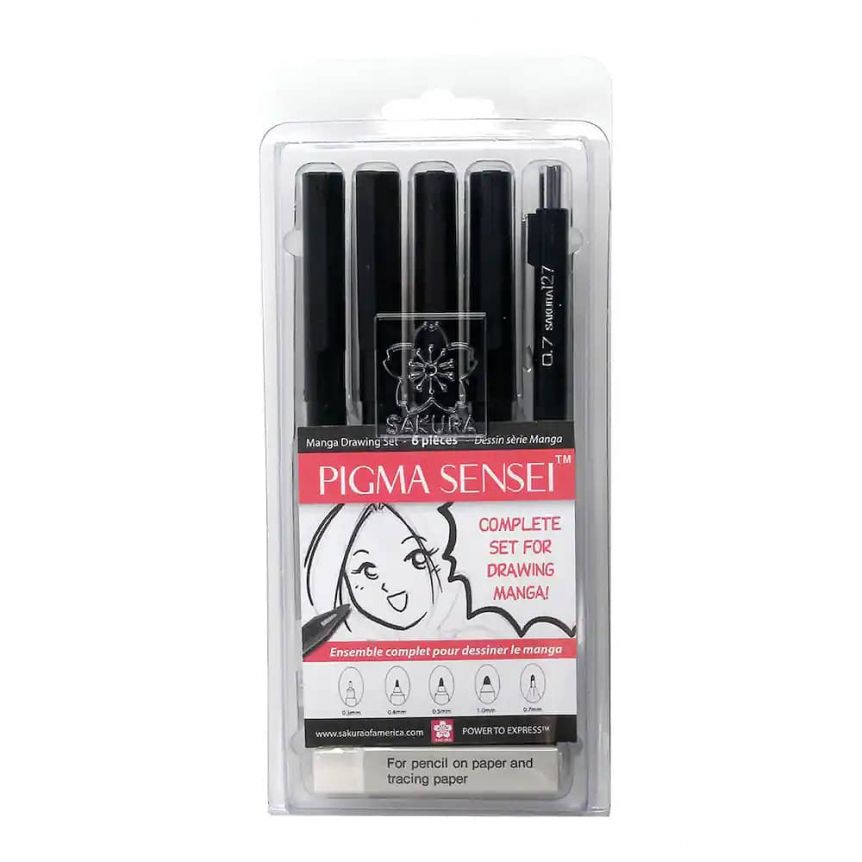 Sakura Pigma Sensei Manga Drawing Set of 6 | Jerry's Artarama
